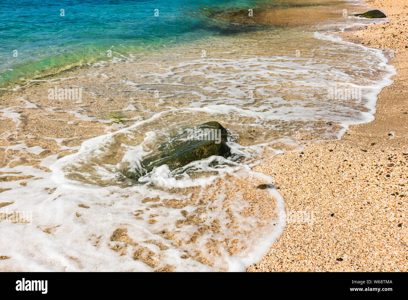 Travel photo of St. Barth’s Island, Caribbean. The famous Shell Beach ...