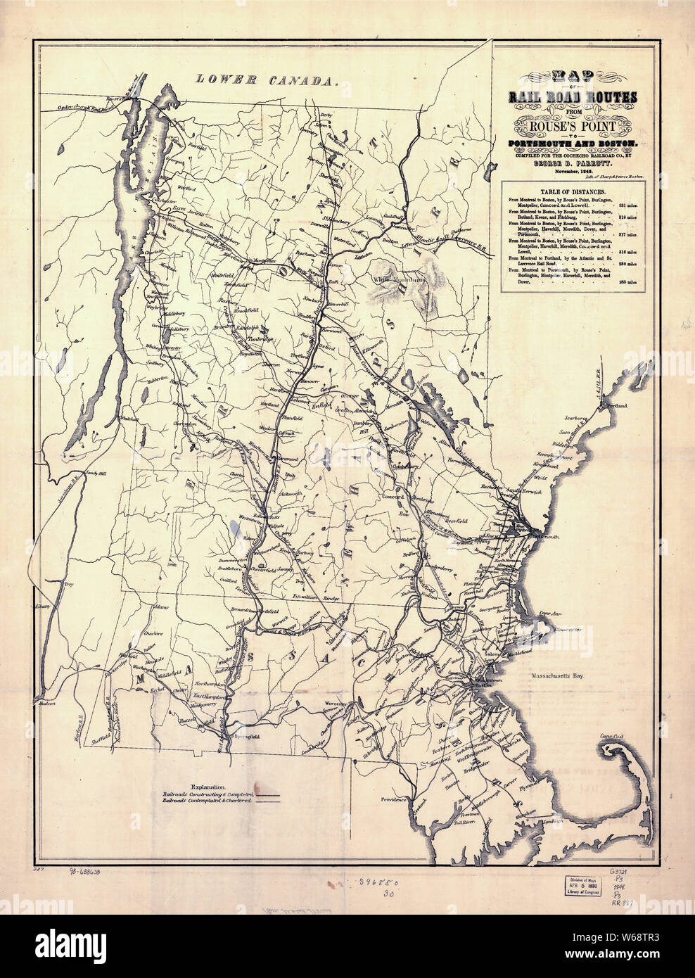 0243 Railroad Maps Map of rail road routes from Rouse's Point to ...
