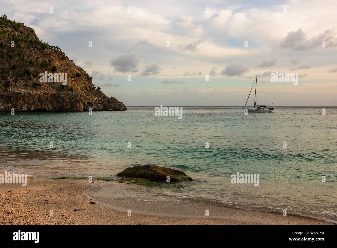 Travel photo of St. Barth’s Island, Caribbean. The famous Shell Beach ...