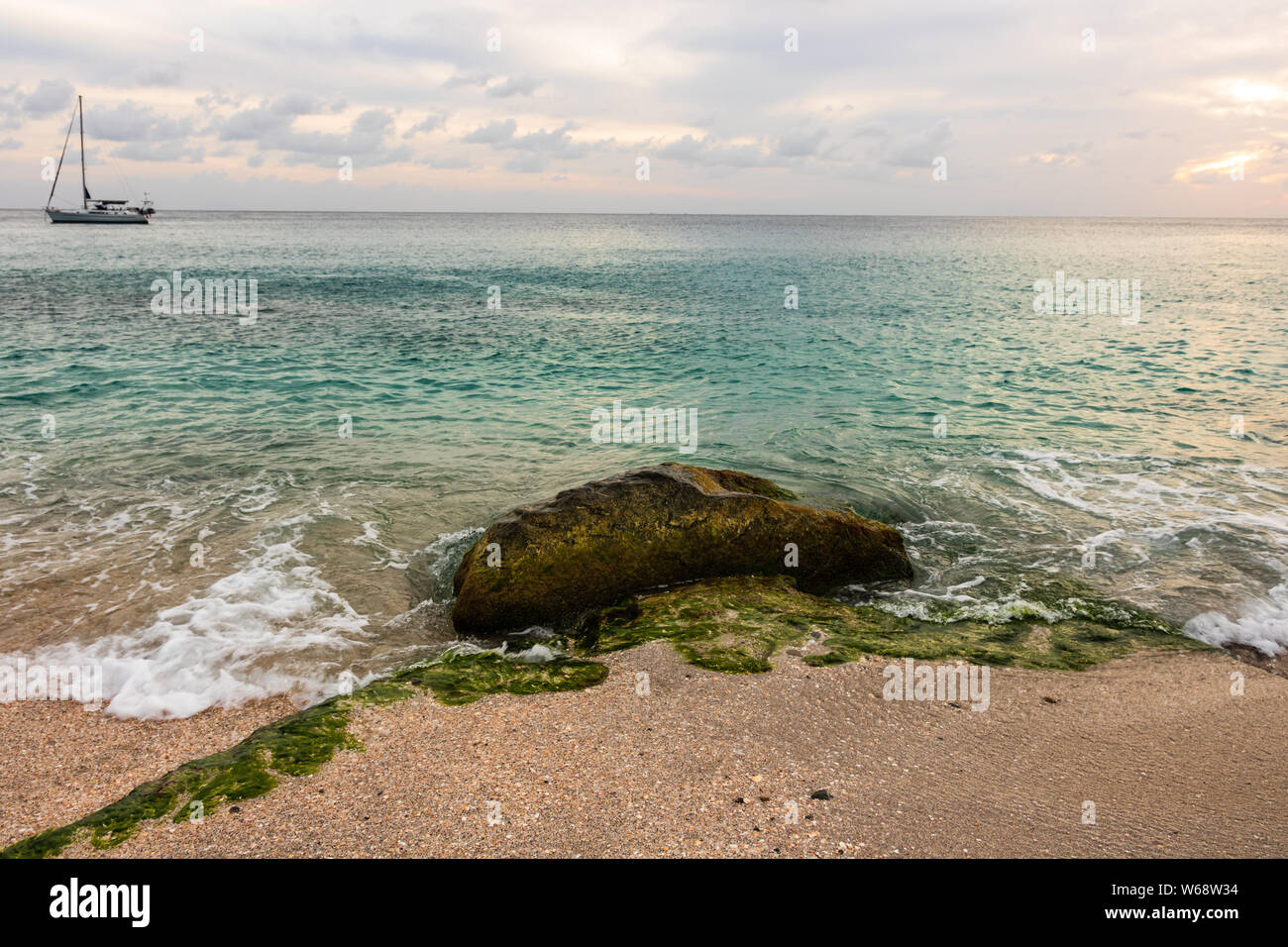 Travel photo of St. Barth’s Island, Caribbean. The famous Shell Beach ...
