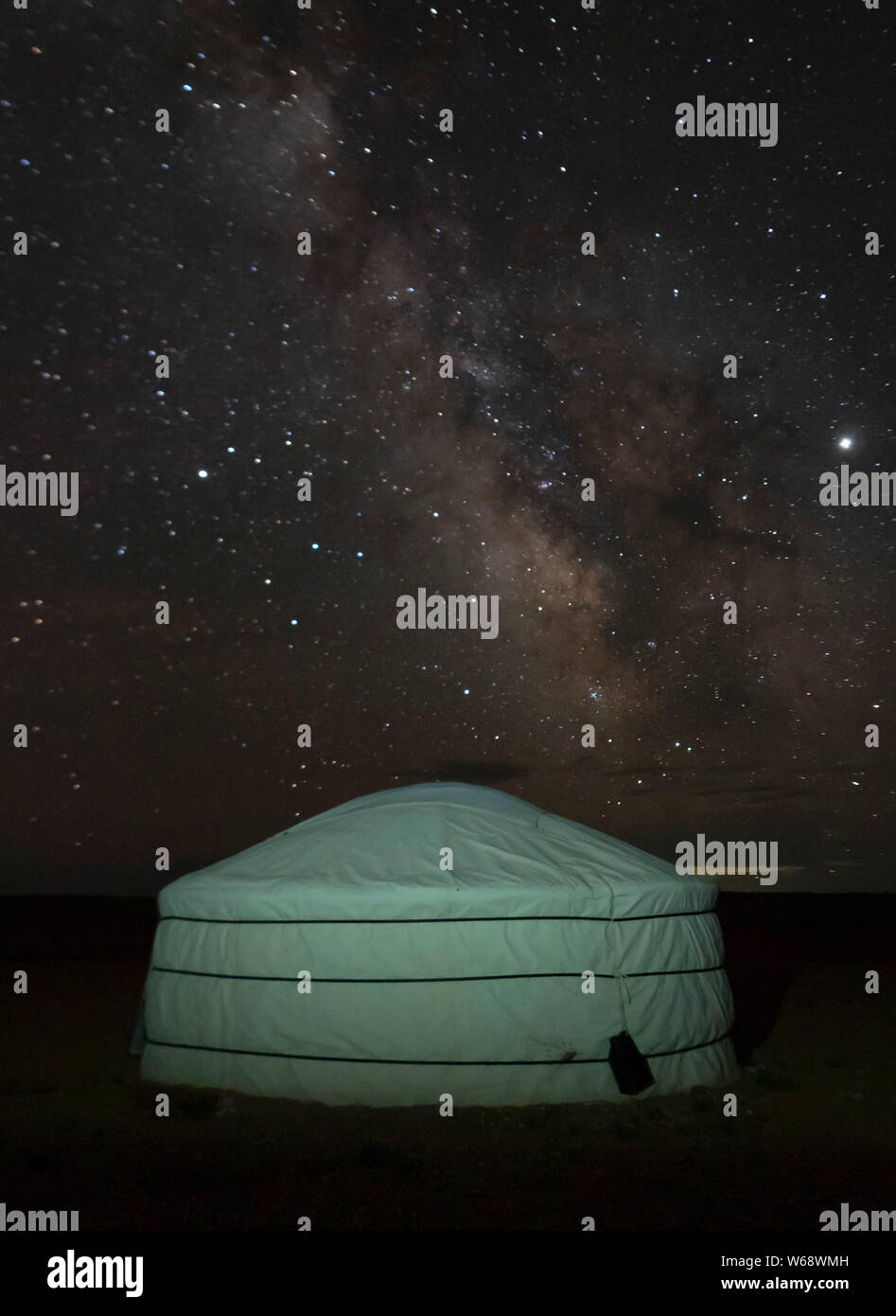 Mongolian Ger and the Milky Way on the background - Gobi Desert ...