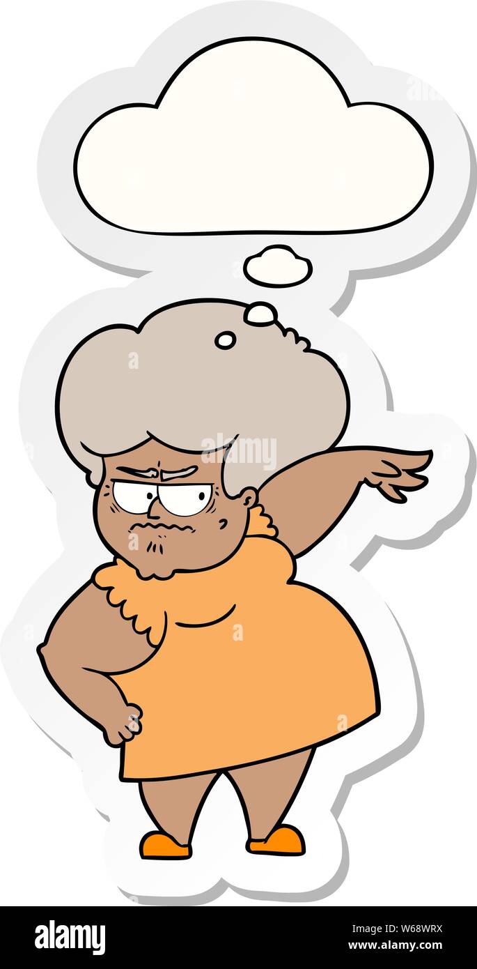 Old woman thinking Stock Vector Images - Alamy