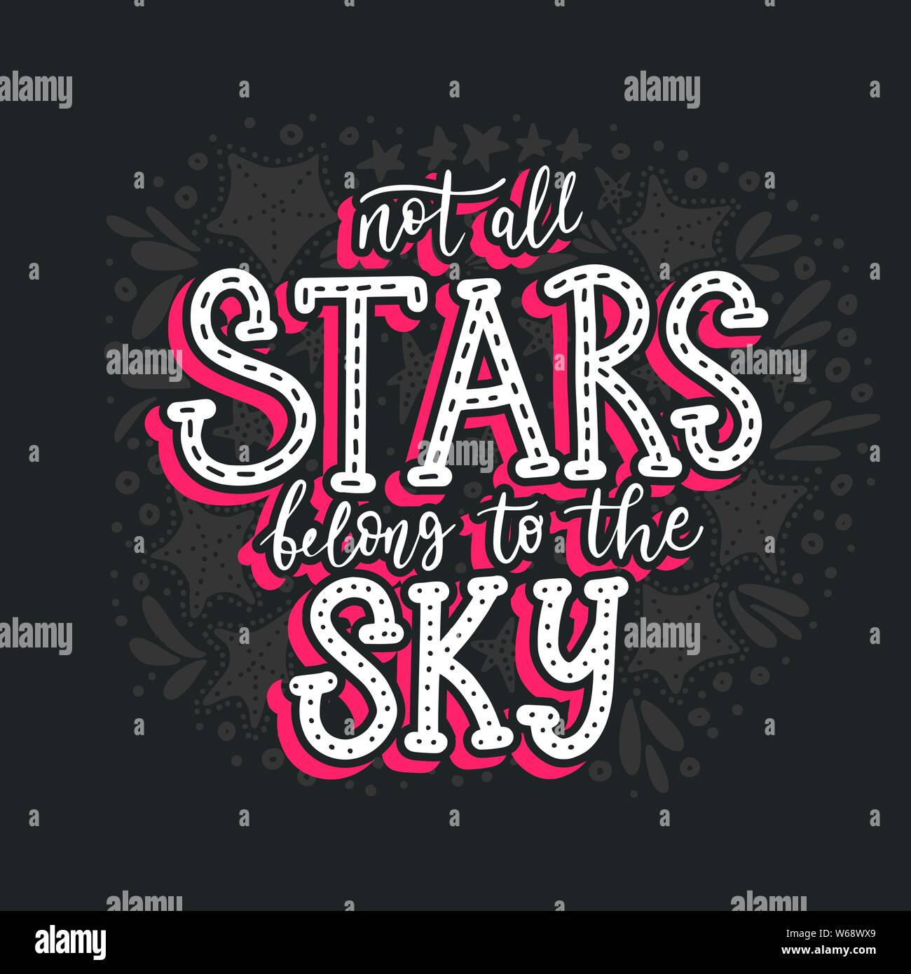Not all stars belong to the sky. Handdrawn vector summer illustration ...