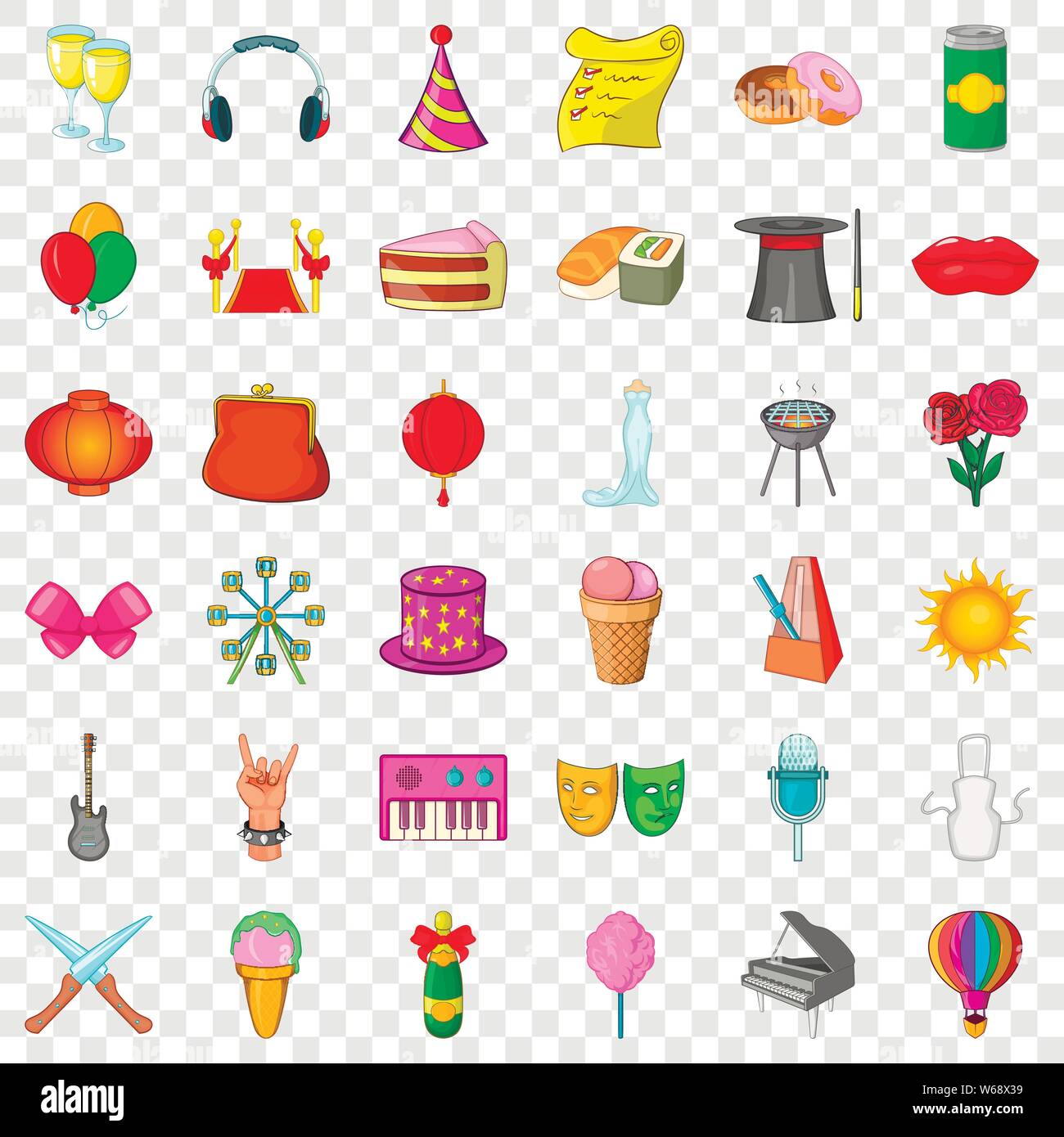 Celebration icons set, cartoon style Stock Vector Image & Art - Alamy