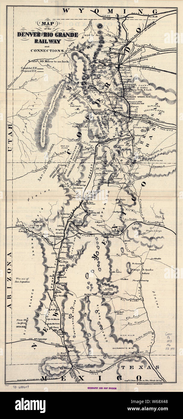 0252 Railroad Maps Map of the Denver and Rio Grande Railway and ...