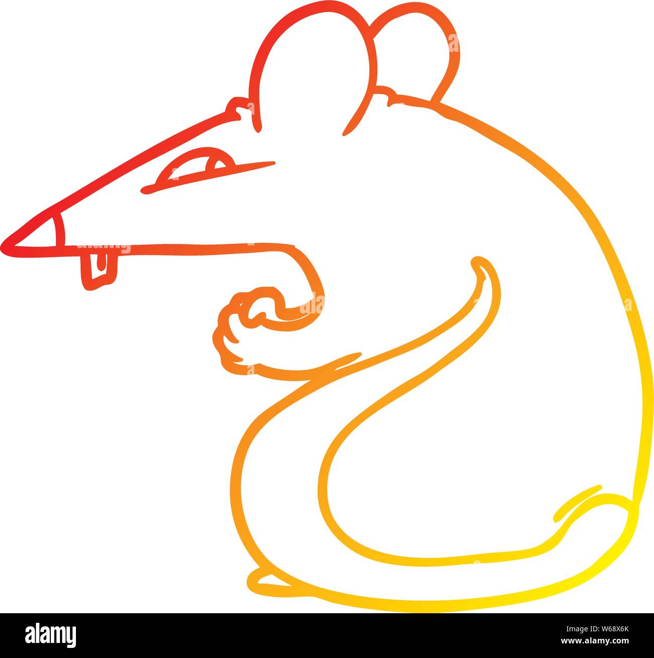 warm gradient line drawing of a sly cartoon rat Stock Vector Image ...