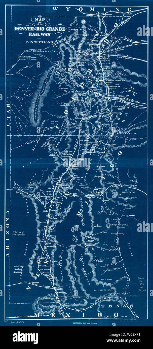 0252 Railroad Maps Map of the Denver and Rio Grande Railway and ...
