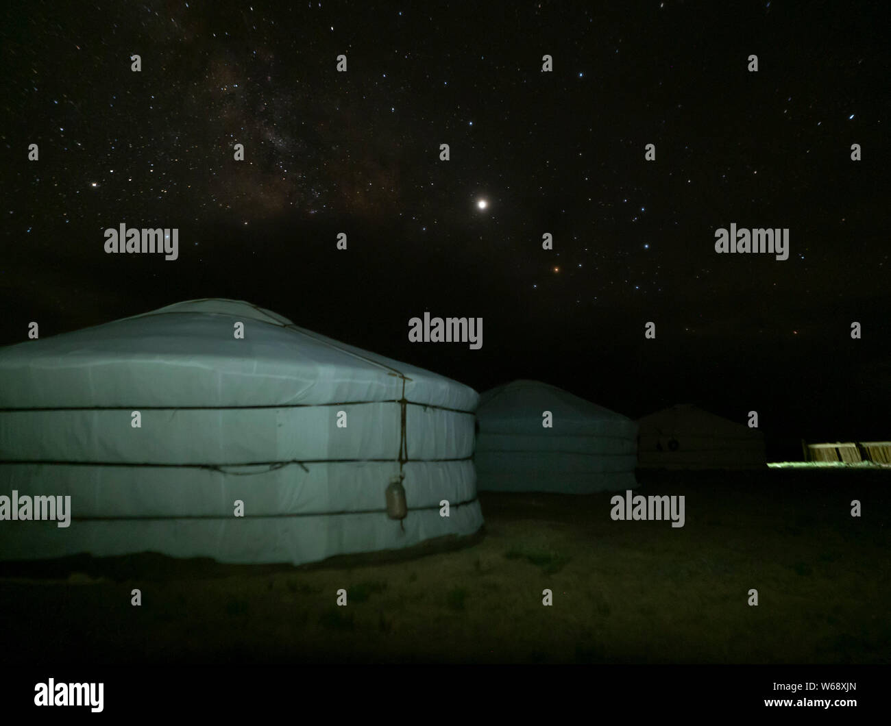 Mongolian Ger and the Milky Way on the background - Gobi Desert ...