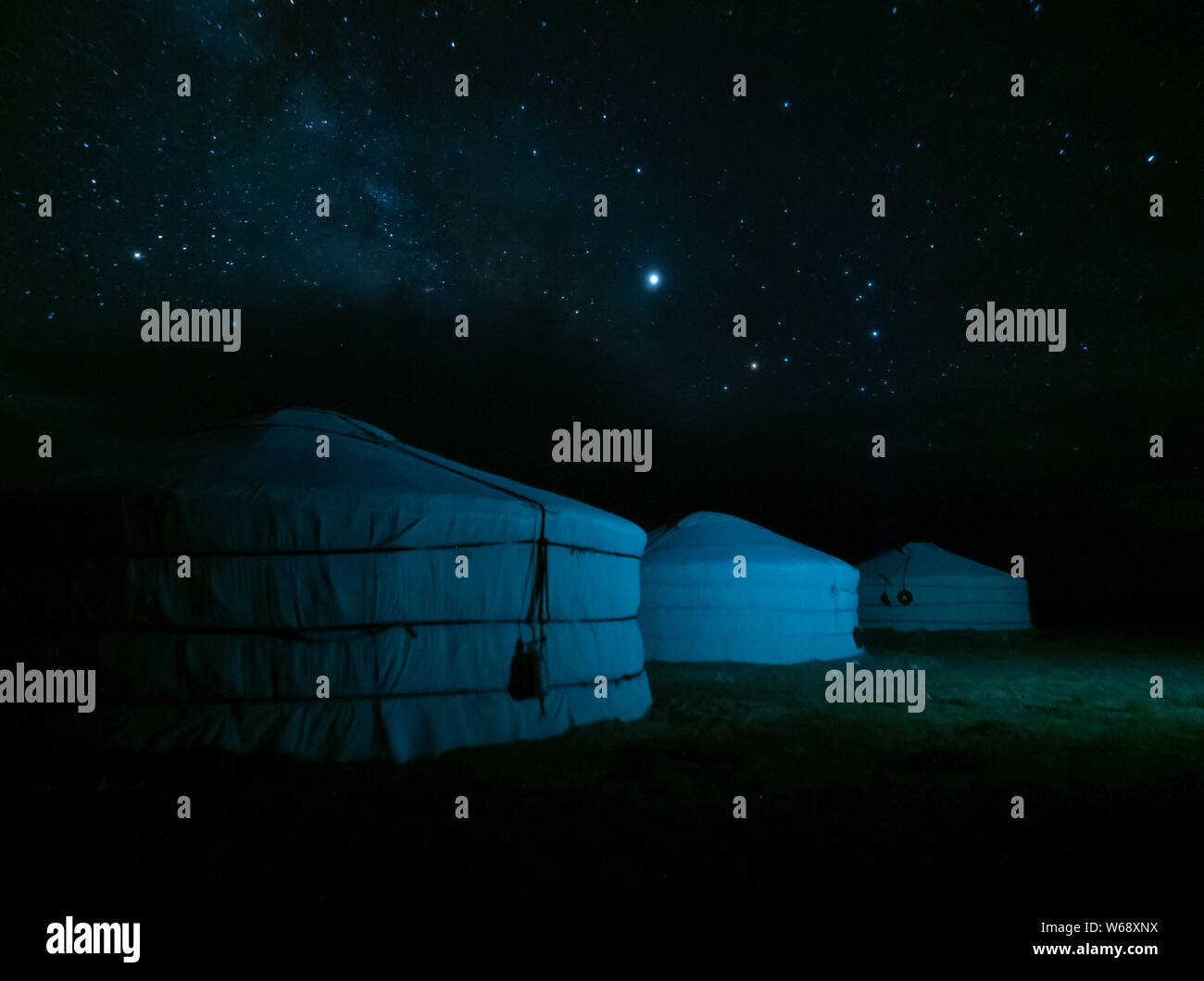 Mongolian Ger and the Milky Way on the background - Gobi Desert ...