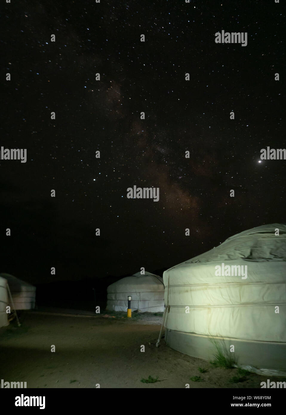 Mongolian Ger and the Milky Way on the background - Gobi Desert ...