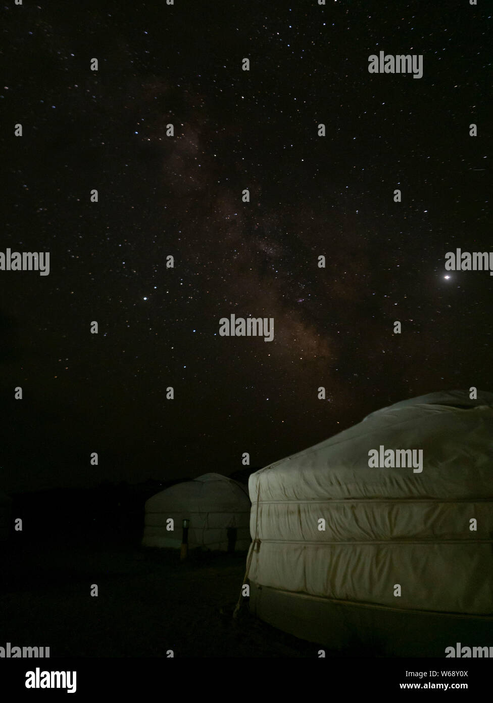 Mongolian Ger and the Milky Way on the background - Gobi Desert ...