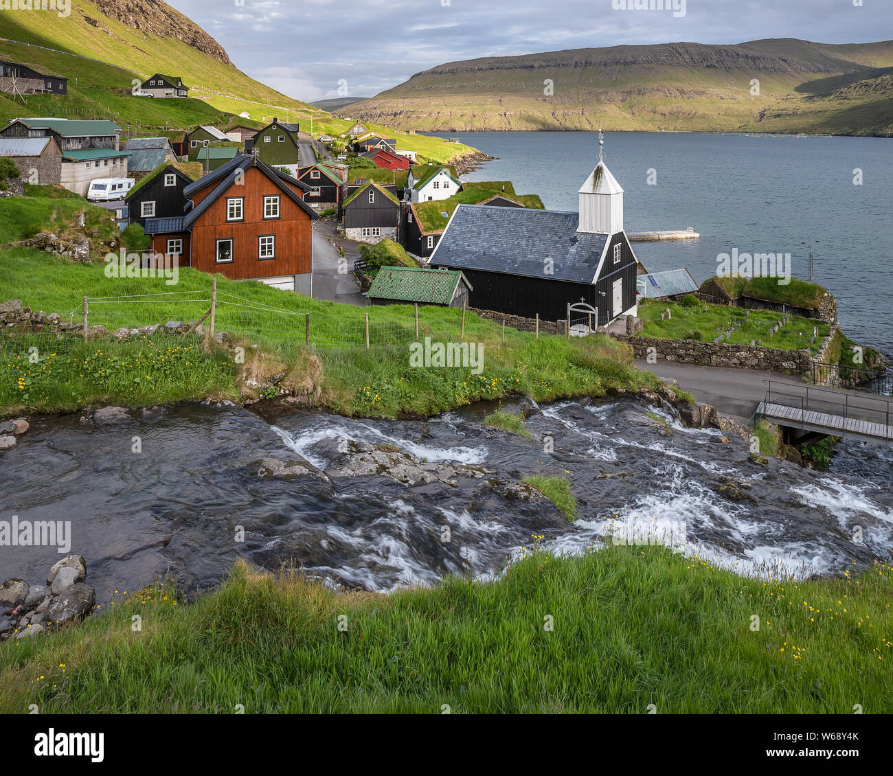 Bour Village on Vagar Island, Faroe Islands Stock Photo - Alamy