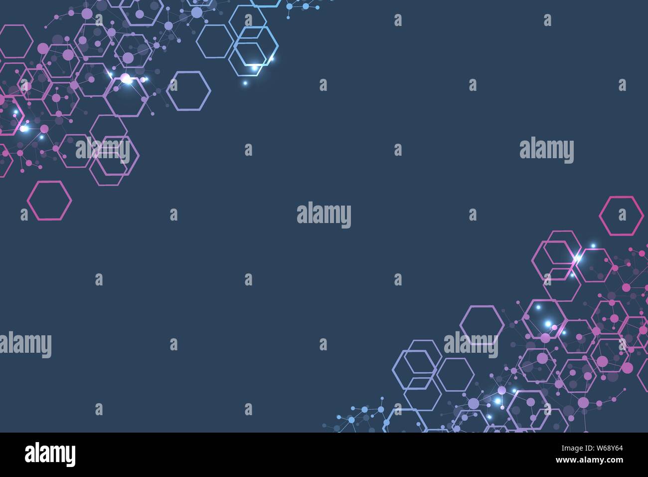 Modern futuristic background of the scientific hexagonal pattern. Virtual abstract background ...