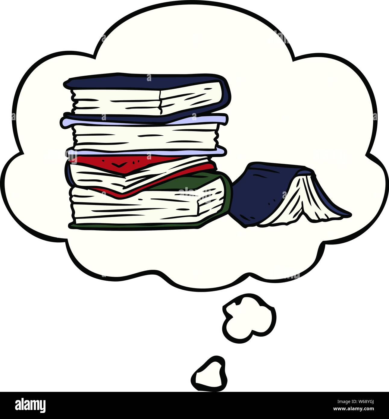 Cartoon books thinking Cut Out Stock Images & Pictures - Alamy