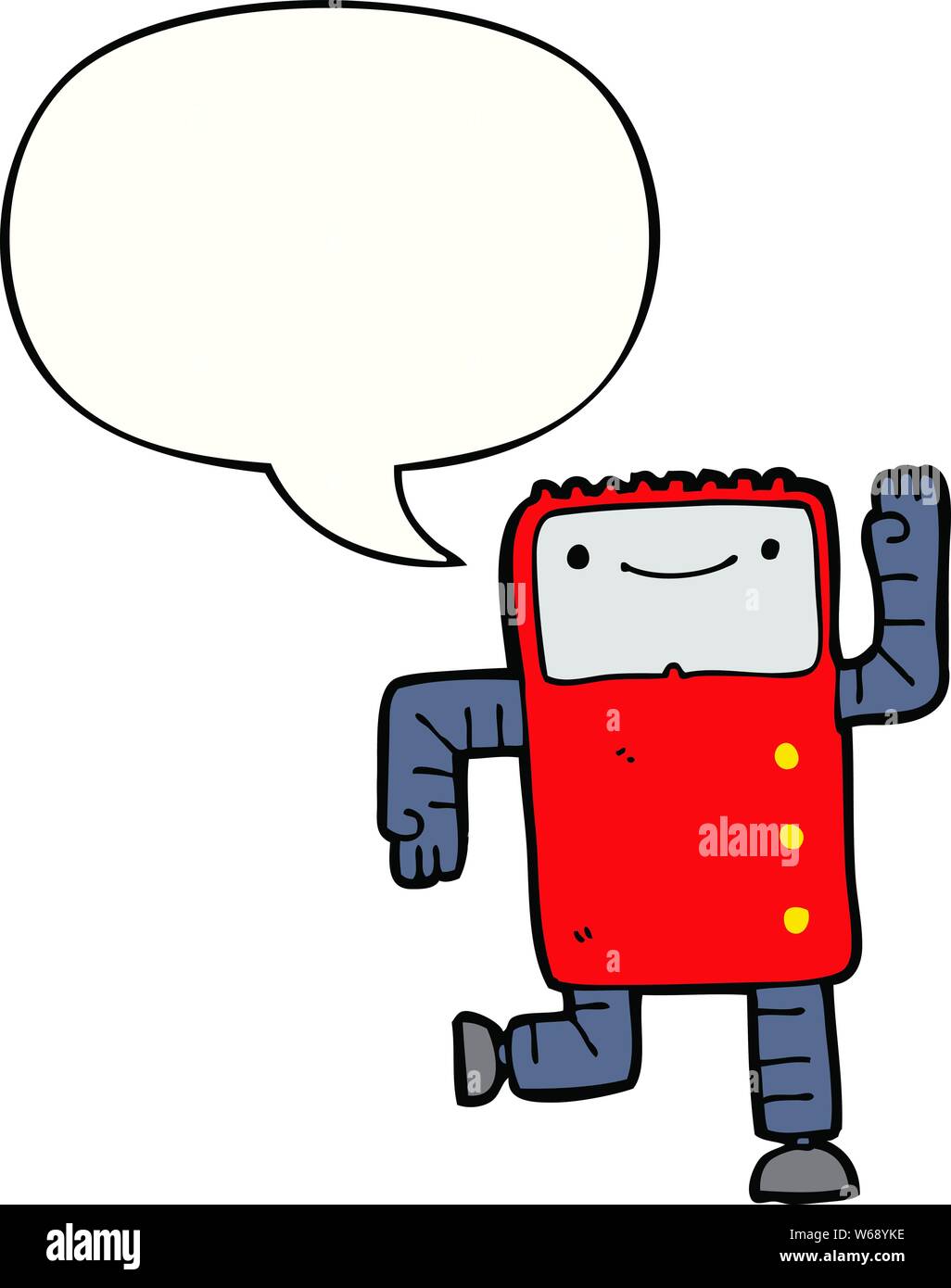 cartoon robot with speech bubble Stock Vector Image & Art - Alamy