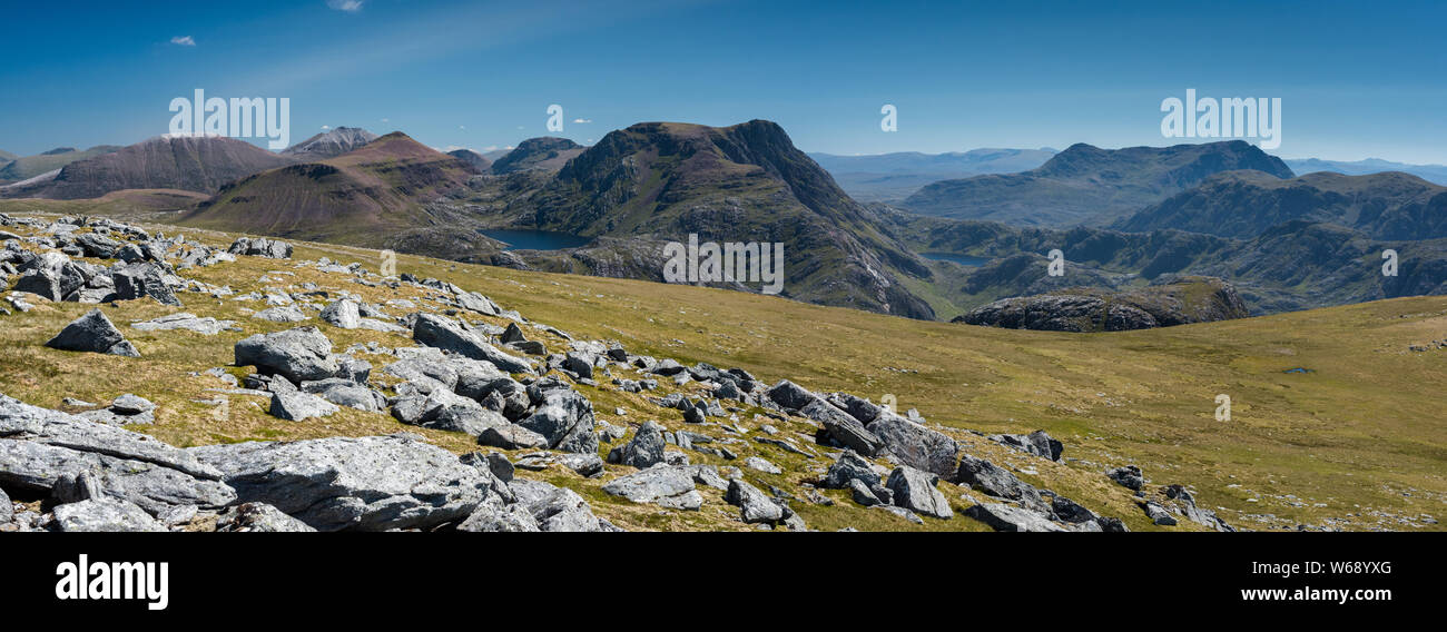 The Fisherfield Munros and Slioch from the slopes of Beinn a'Chaisgein ...