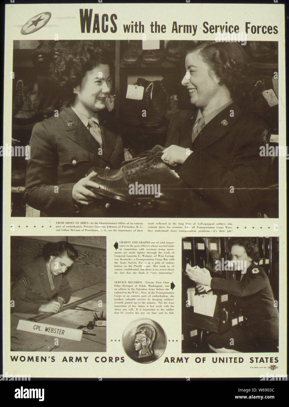 WACS WITH THE ARMY SERVICE FORCE - FROM SHOES TO SHIPS Stock Photo - Alamy