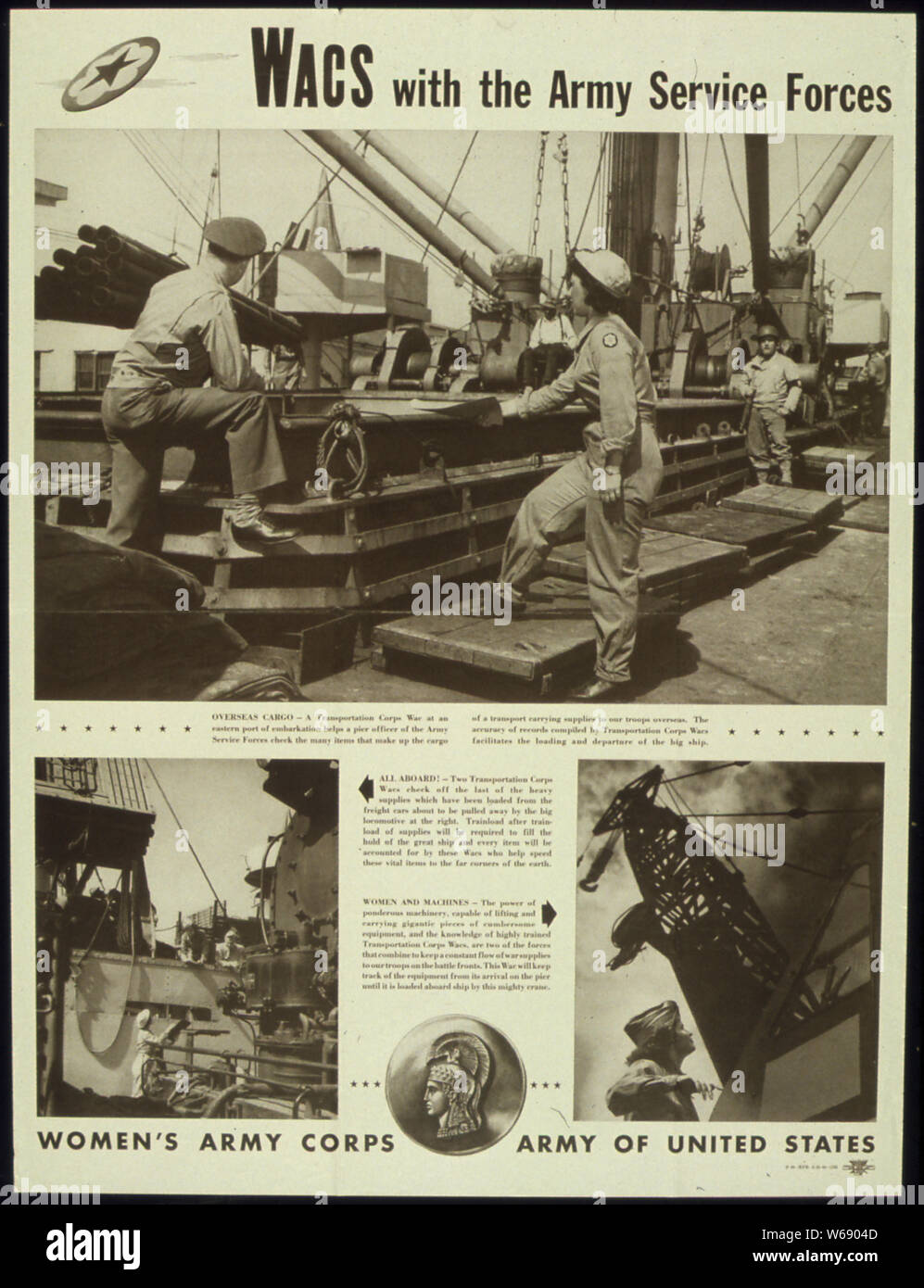 WACS WITH THE ARMY SERVICE FORCE - OVERSEA CARGO Stock Photo - Alamy