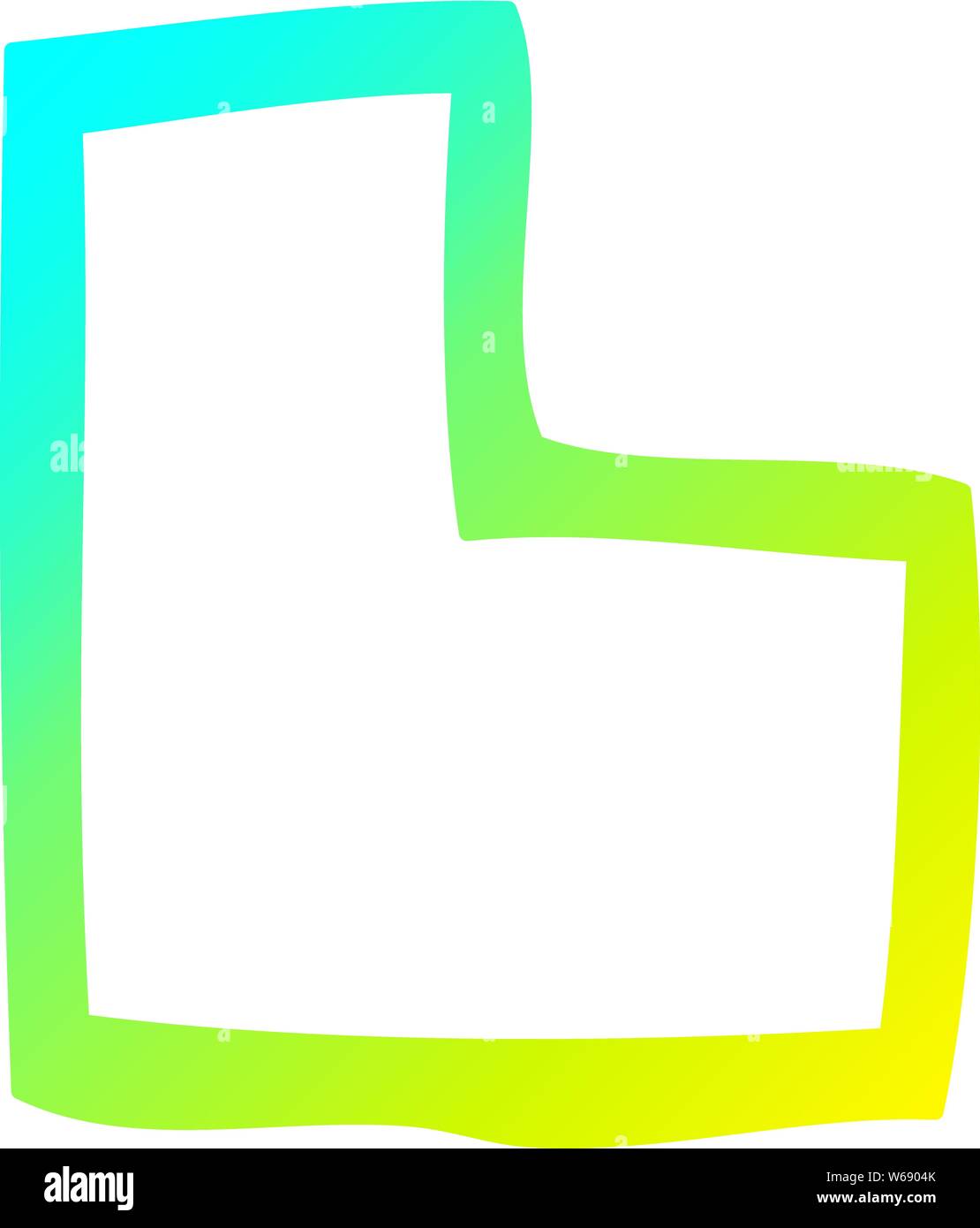 cold gradient line drawing of a cartoon letter l Stock Vector Image ...