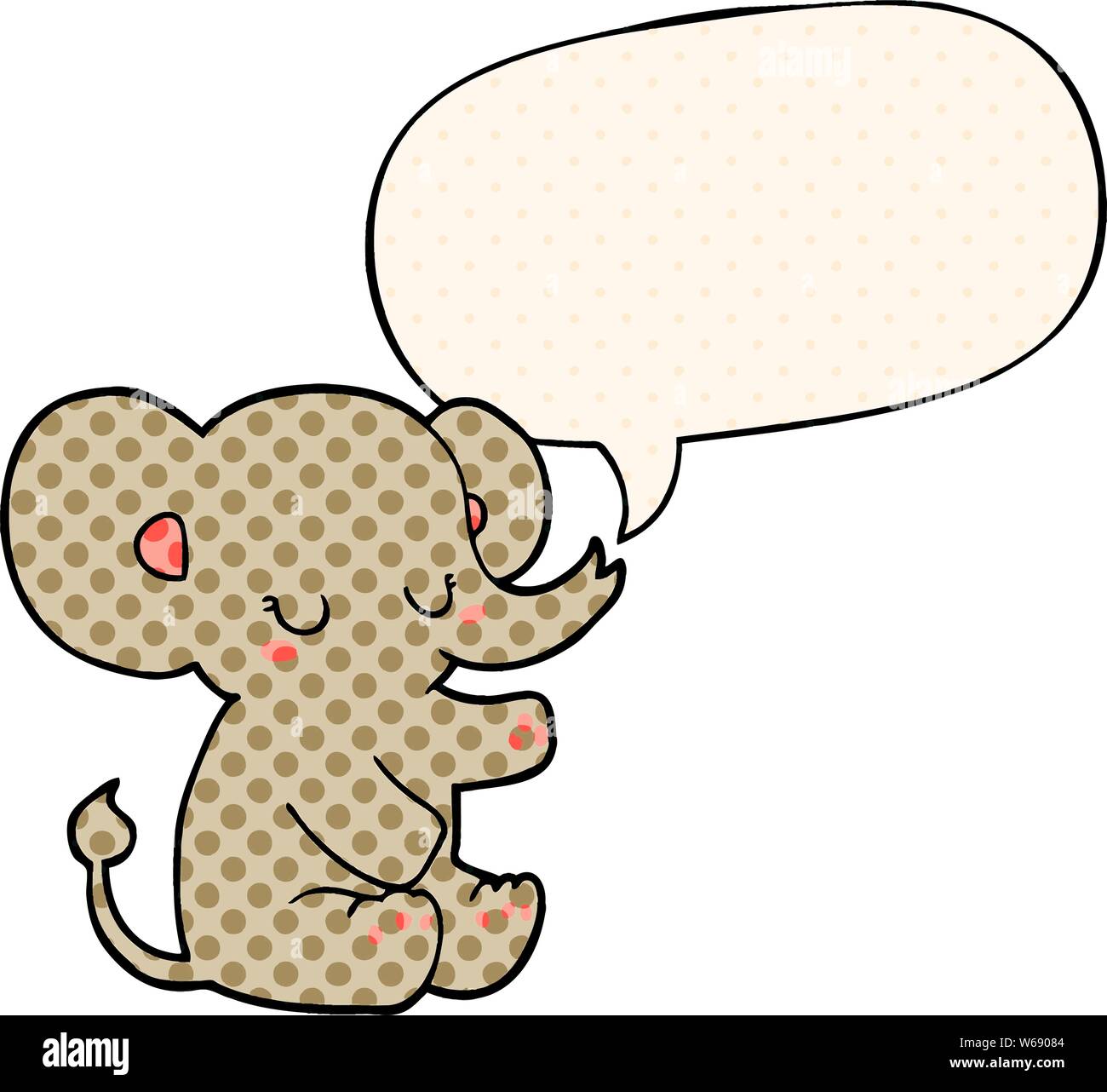 cartoon elephant with speech bubble in comic book style Stock Vector ...