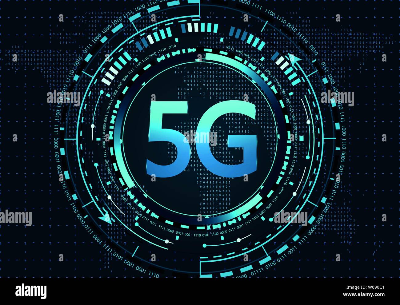 5G New wireless high-speed Internet connection and Wi-Fi. Illustration ...