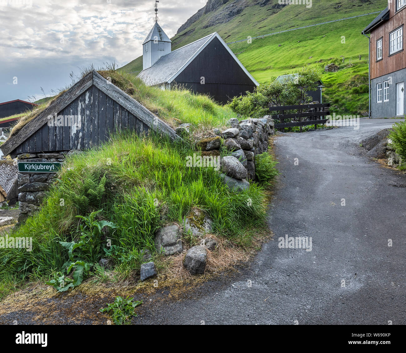 Bour Village on Vagar Island, Faroe Islands Stock Photo - Alamy