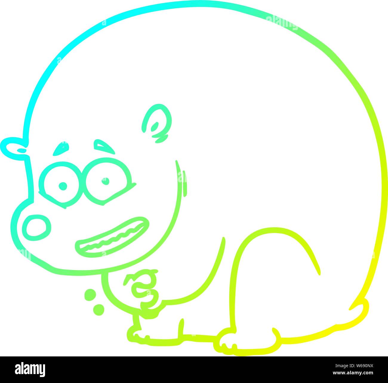 cold gradient line drawing of a cartoon bear Stock Vector Image & Art ...