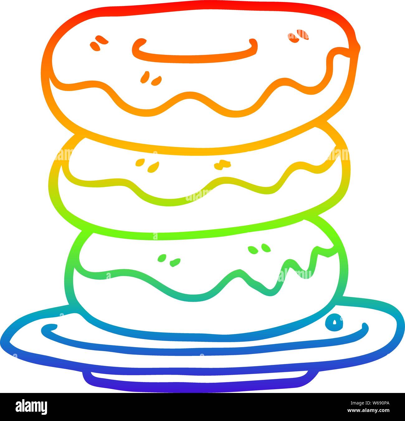Rainbow donuts Stock Vector Images - Alamy