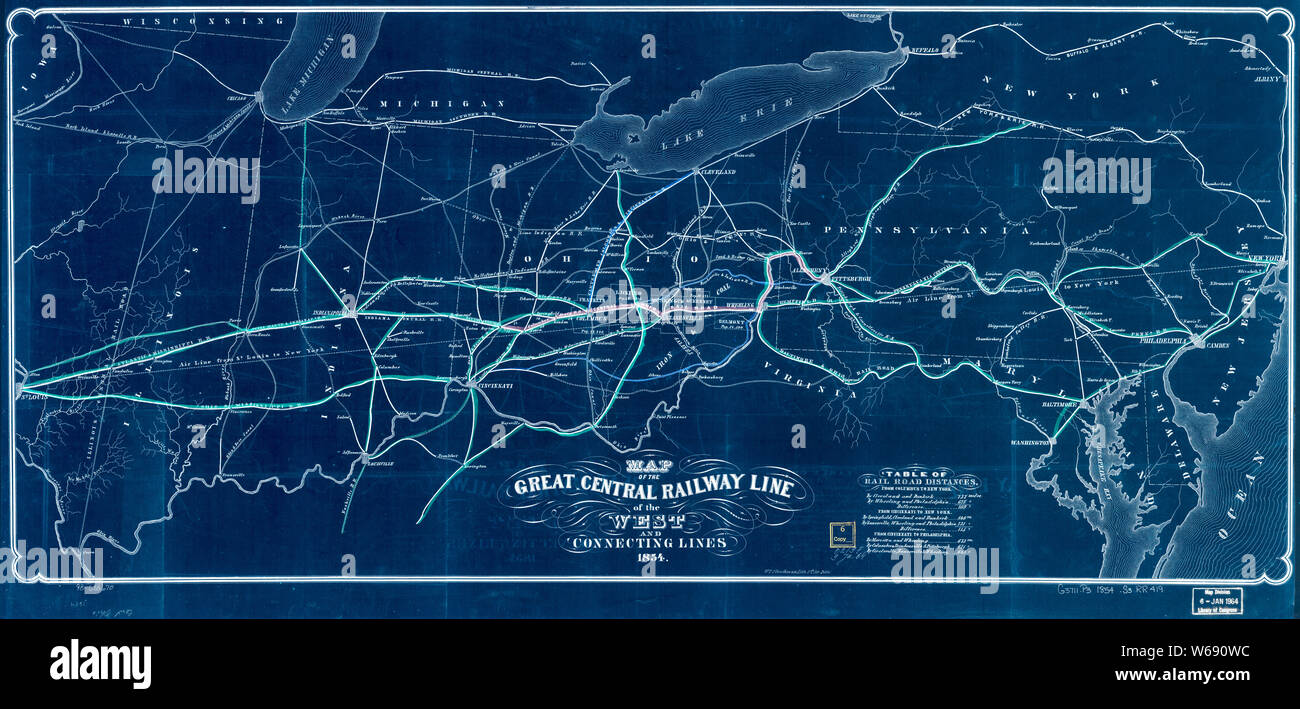 0271 Railroad Maps Map of the Great Central Railway Line of the west ...
