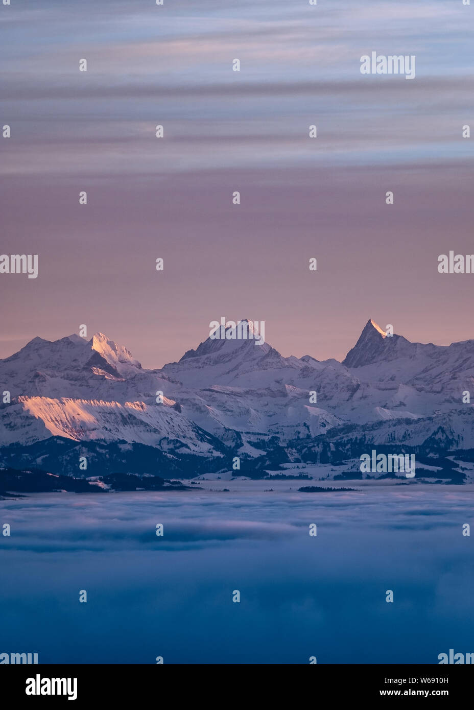 Swiss alps at sunset Stock Photo - Alamy