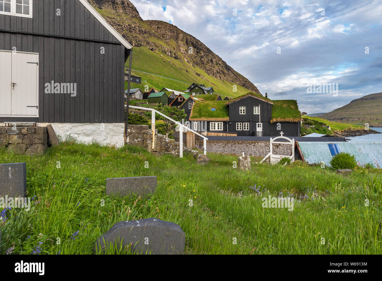 Bour Village on Vagar Island, Faroe Islands Stock Photo - Alamy