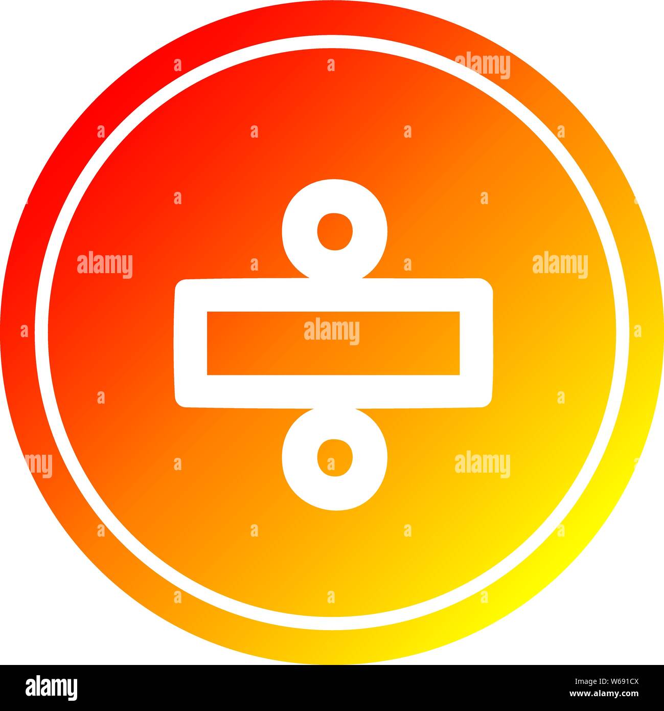 division sign circular icon with warm gradient finish Stock Vector Image & Art - Alamy