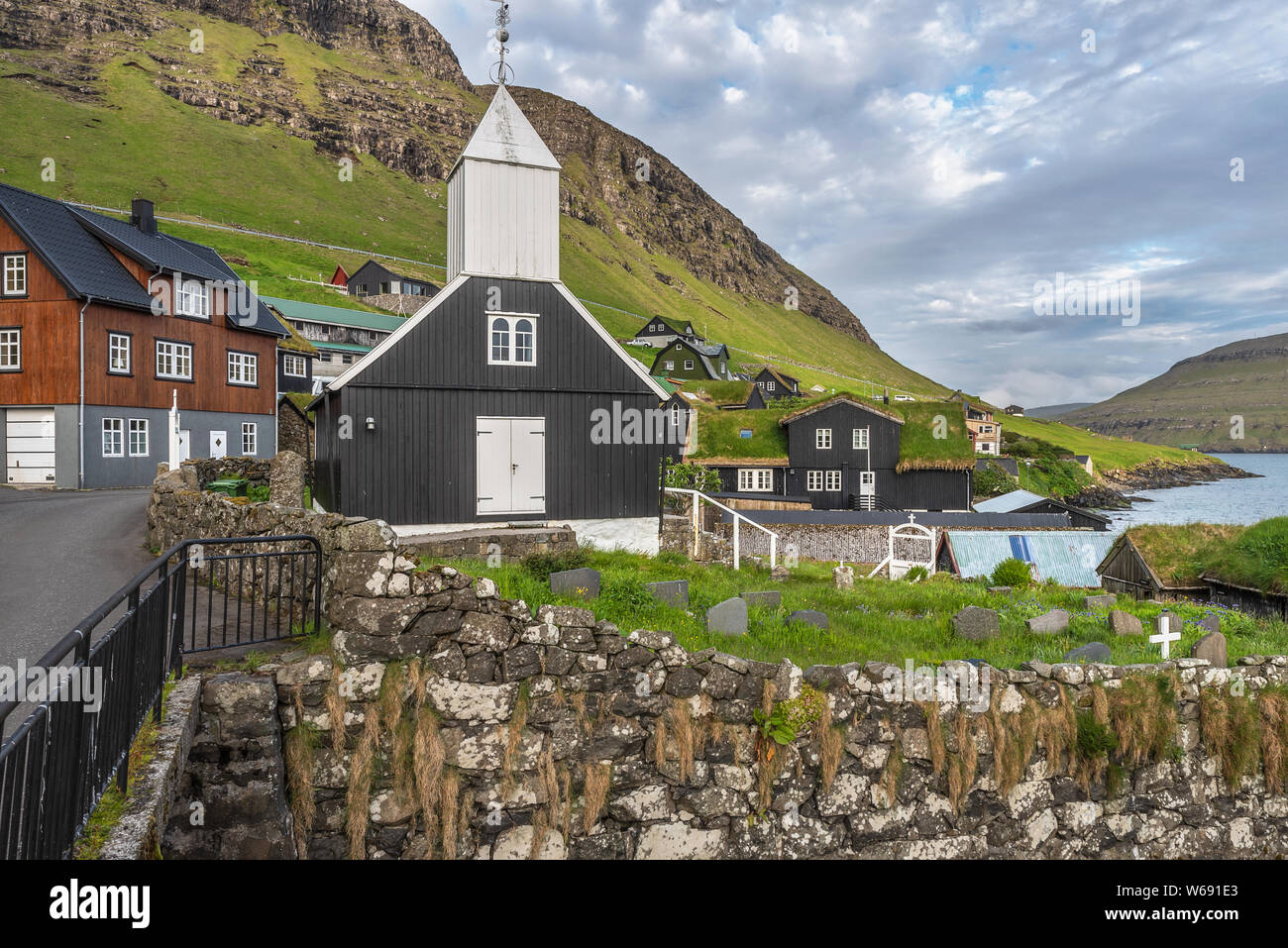 Bour Village on Vagar Island, Faroe Islands Stock Photo - Alamy