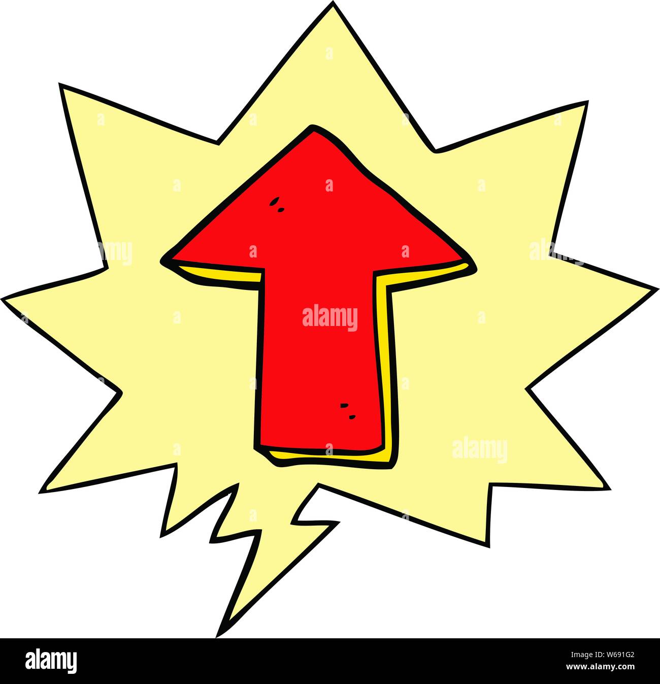 cartoon pointing arrow with speech bubble Stock Vector Image & Art - Alamy