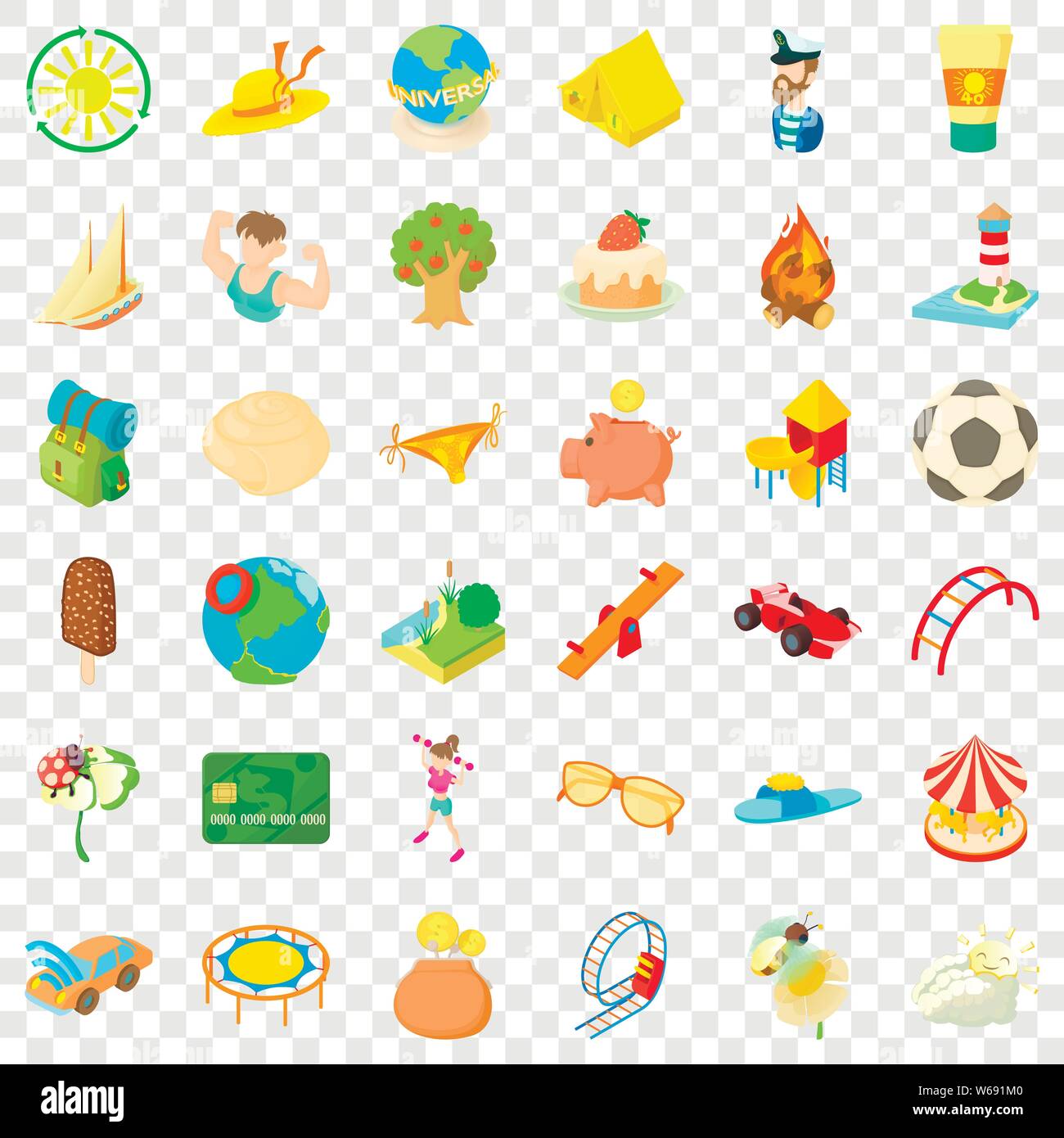 Holiday icons set, cartoon style Stock Vector Image & Art - Alamy