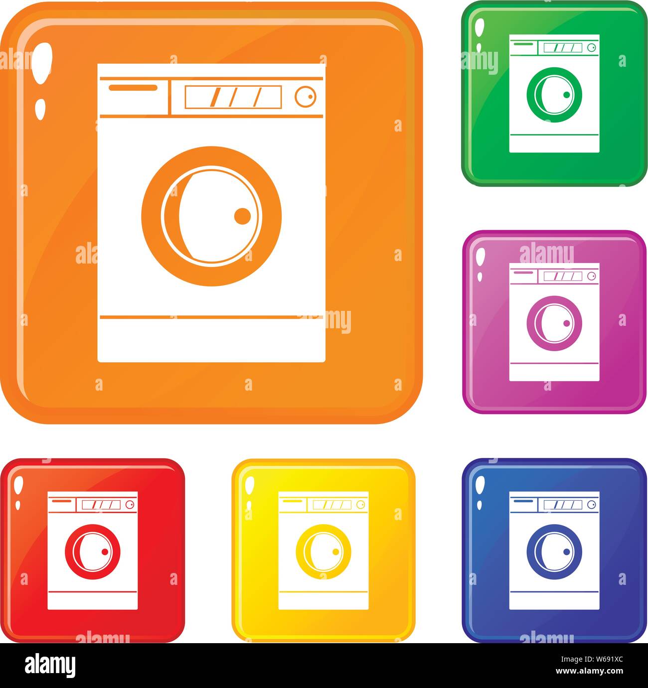 Washing machine icons set vector color Stock Vector Image & Art - Alamy