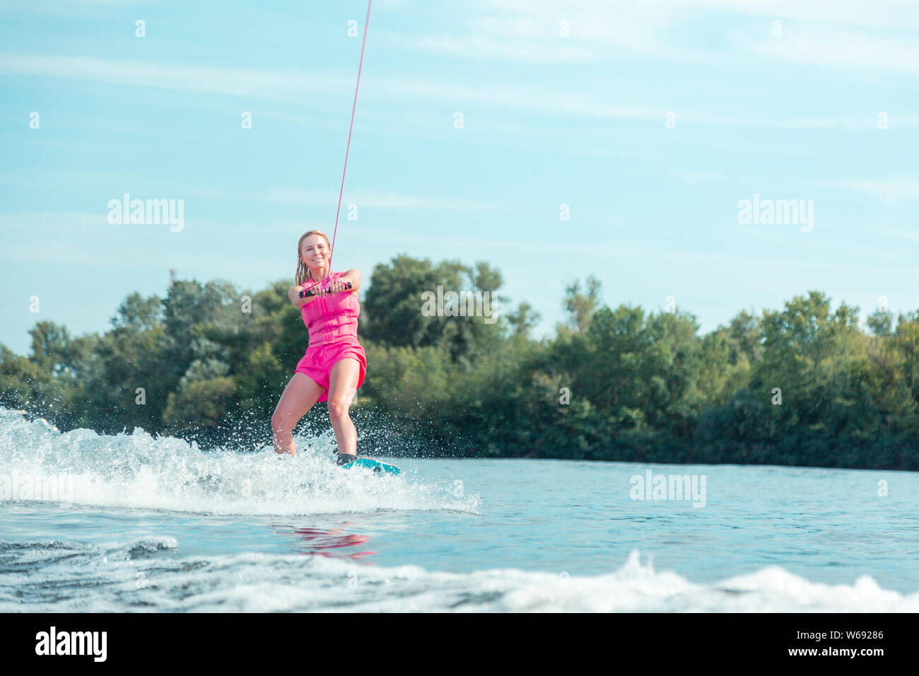 Beautiful active fit blonde woman in her 30s Stock Photo - Alamy