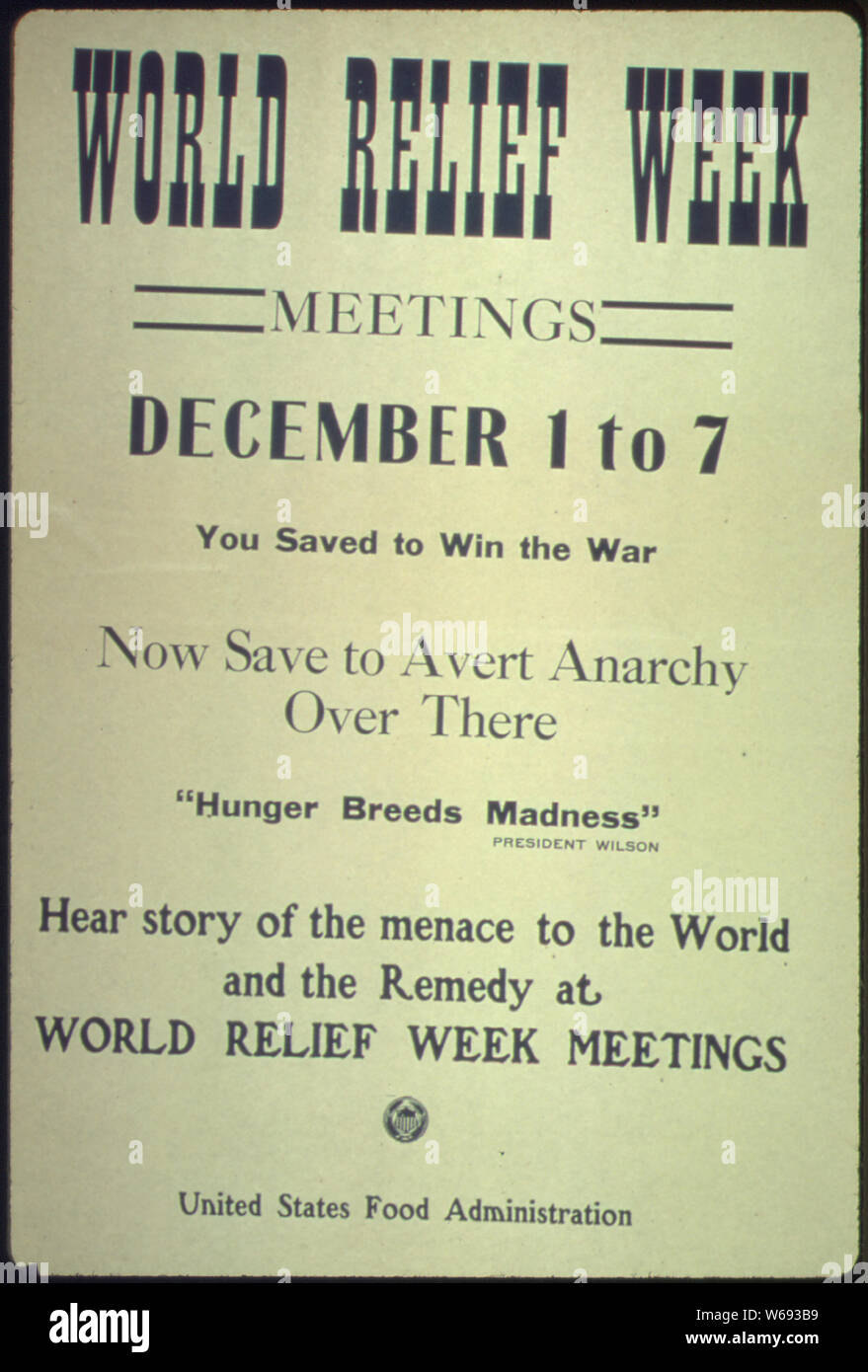 World Relief Week meetings December 1 to 7. You saved to Win the War ...