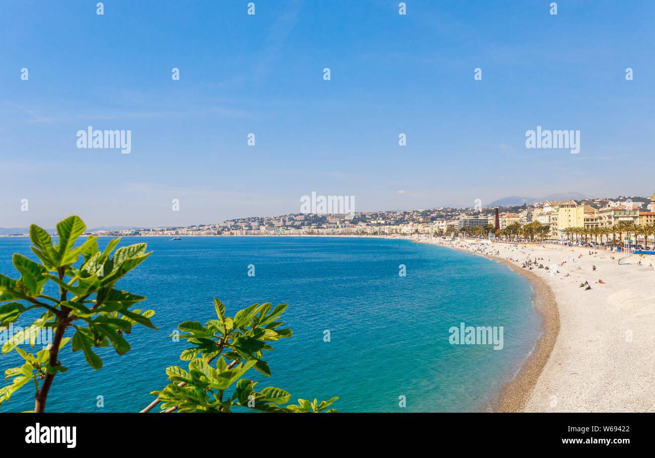 Landscape panoramic view of Nice, Cote d'Azur, France, South Europe ...