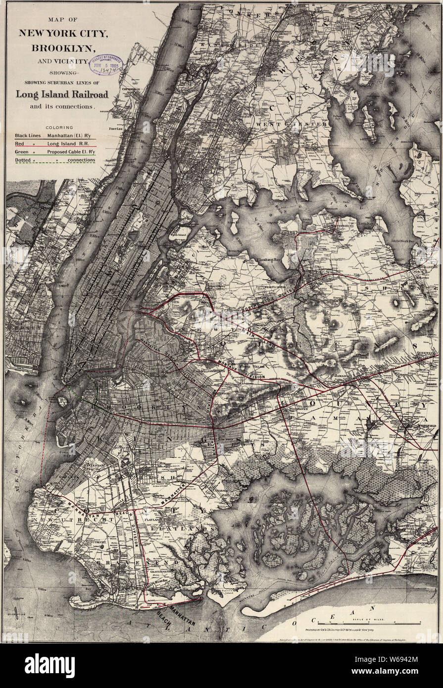 0293 Railroad Maps Map of New York City Brooklyn and vicinity shewing ...