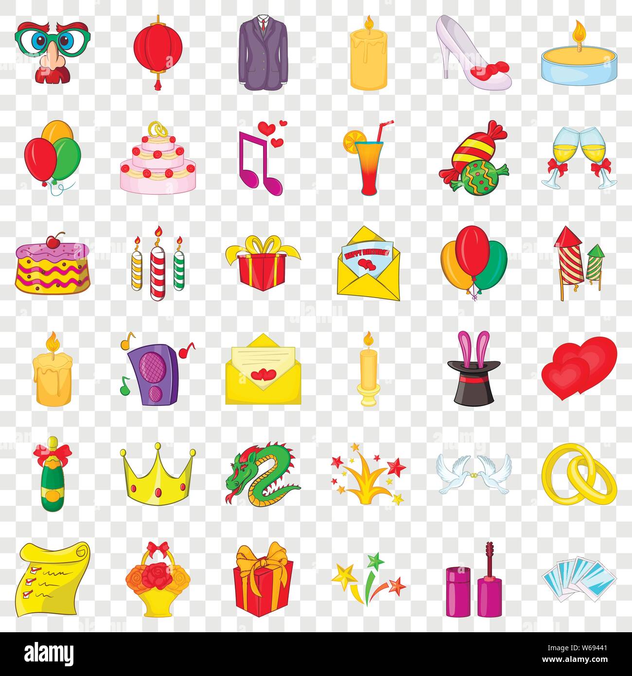 Firework icons set, cartoon style Stock Vector Image & Art - Alamy