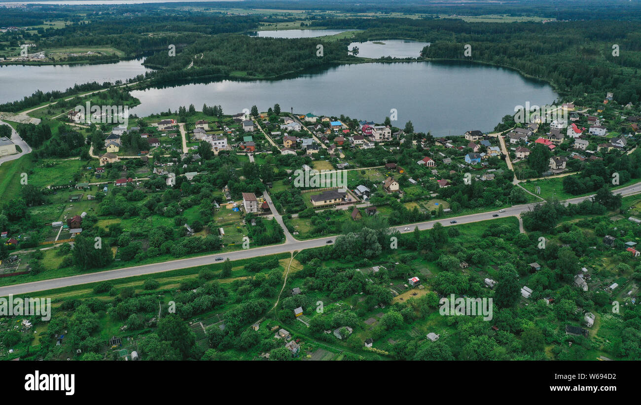 Aerial view of lake Stock Photo - Alamy