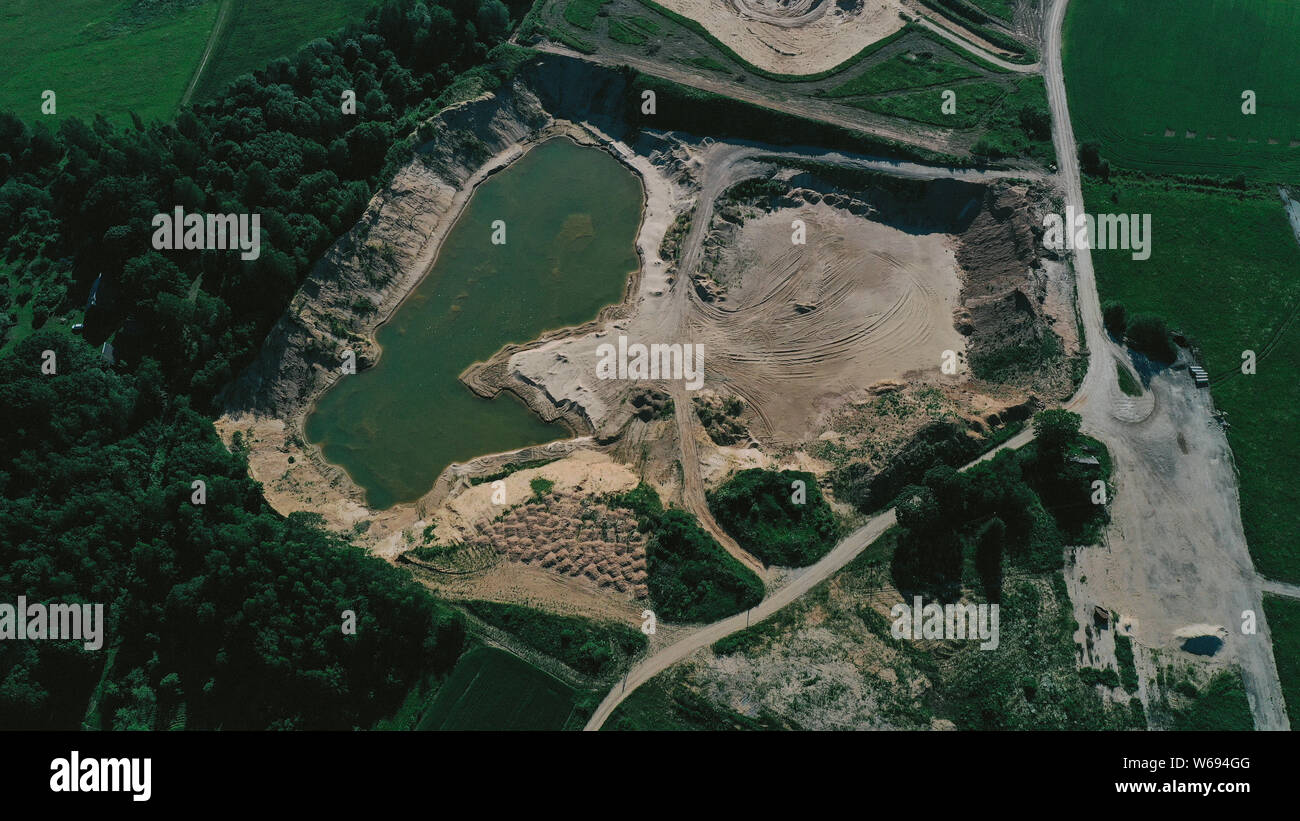 Aerial view of lake Stock Photo - Alamy