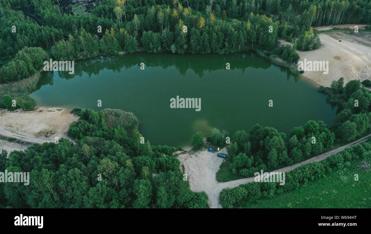 Aerial view of lake Stock Photo - Alamy