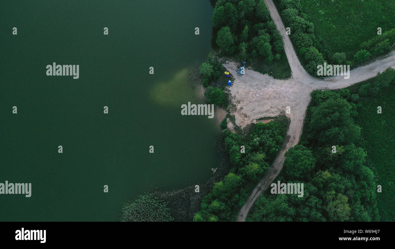 Aerial view of lake Stock Photo - Alamy
