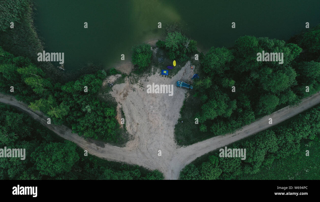 Aerial view of lake Stock Photo - Alamy