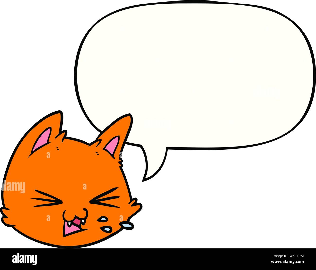 spitting cartoon cat face with speech bubble Stock Vector Image & Art ...