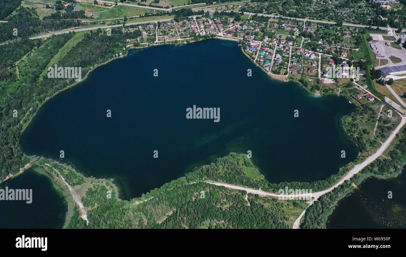 Aerial view of lake Stock Photo - Alamy