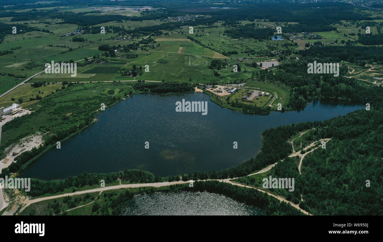Aerial view of lake Stock Photo - Alamy