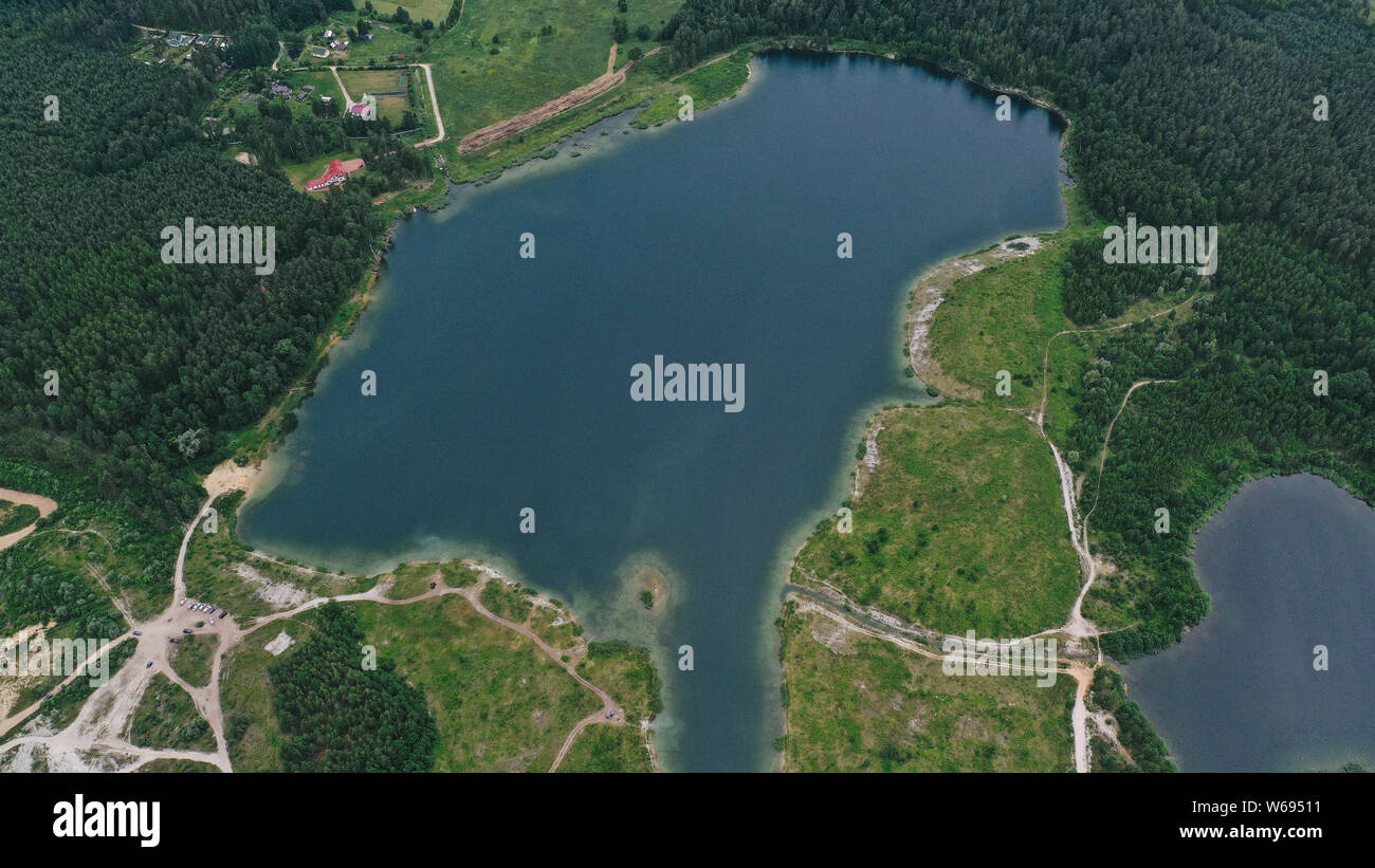 Aerial view of lake Stock Photo - Alamy